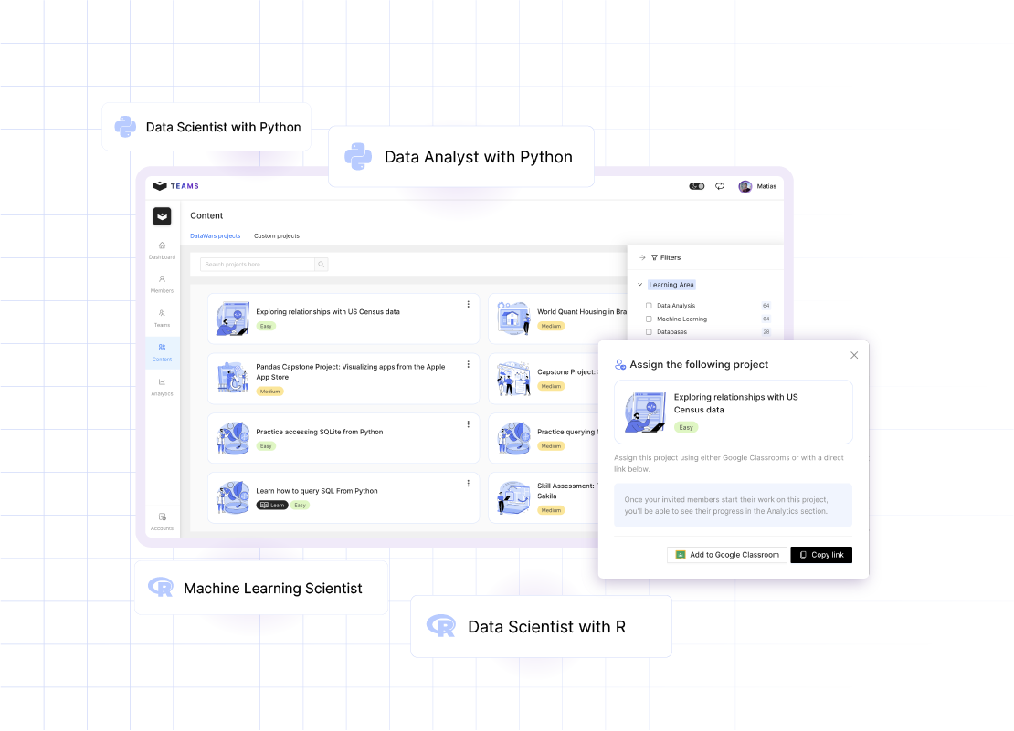 DataWars: Teams for Education